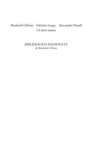 Un fatto umano - Bibliografia - Giffone / Longo / Parodi | PDF