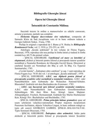 Bibliografie gh sincai | PDF