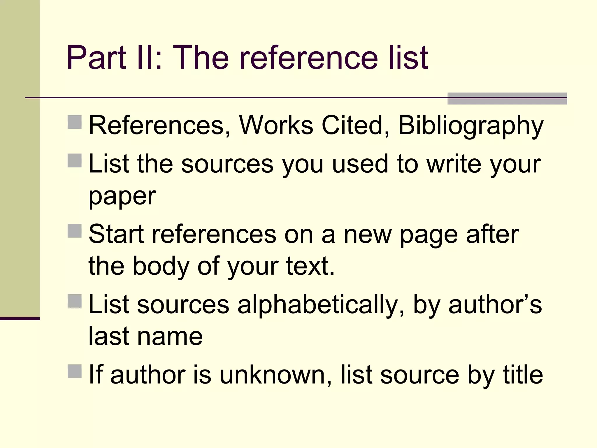 Introduction to Bibliographic Citation | PPT