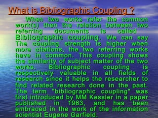 Bibliographic coupling | PPT