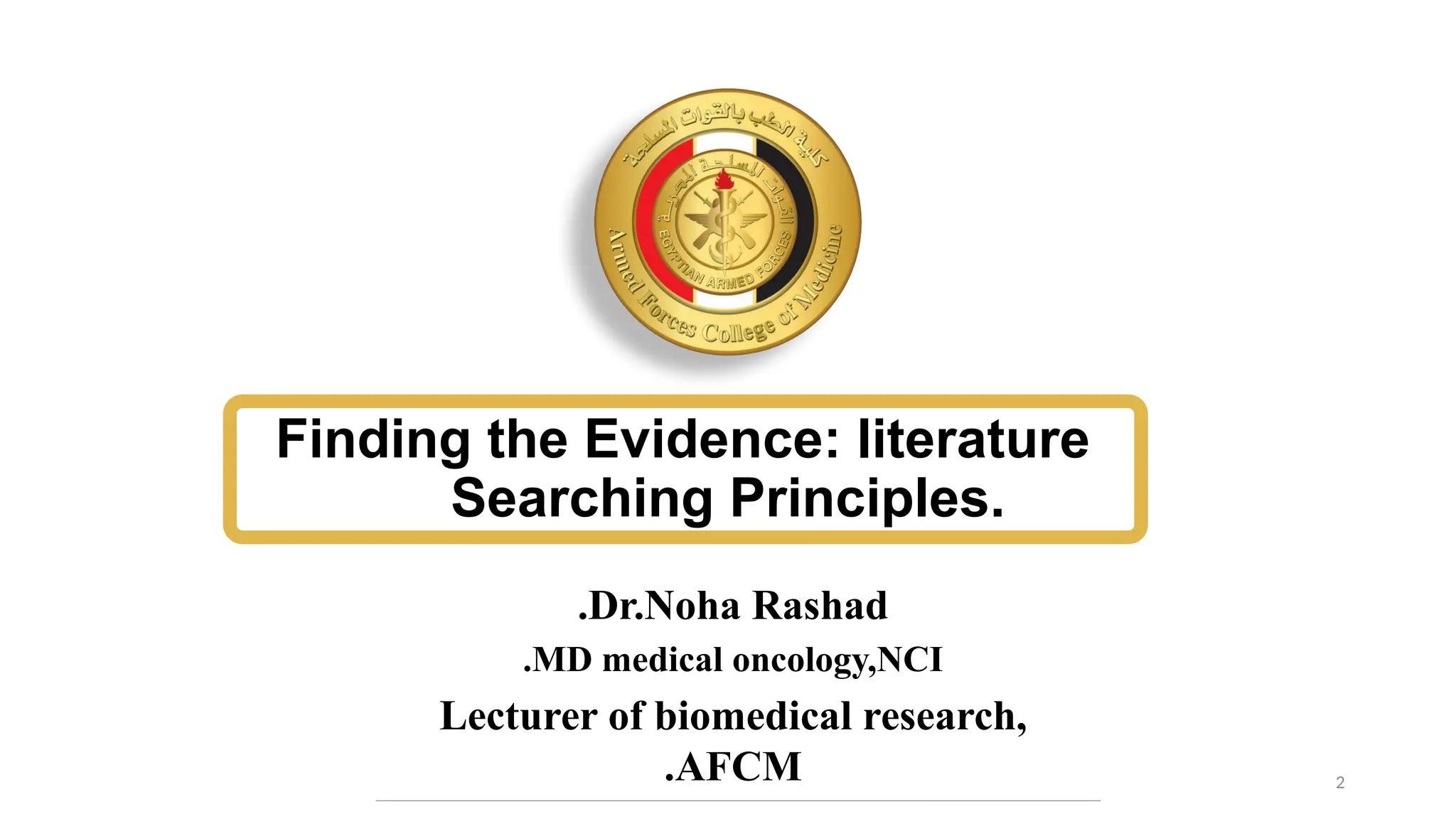 Bibliographic database searching for medical research..pptx