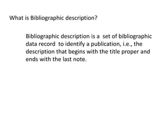 Bibliographic description an overview | PDF