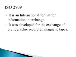 Bibliographic format ISO 2709 | PPTX