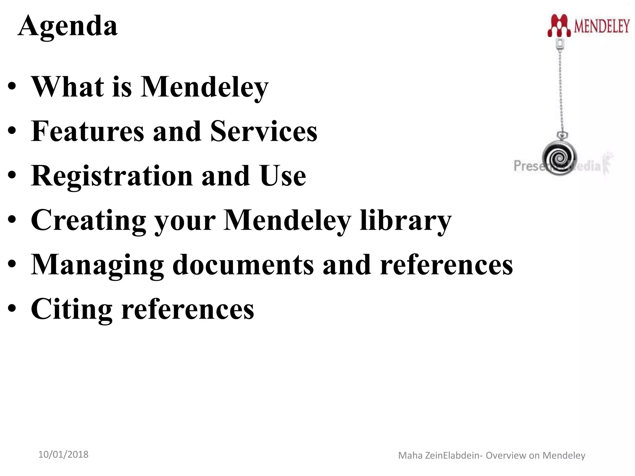Bibliographic management software overview on mendeley | PPT