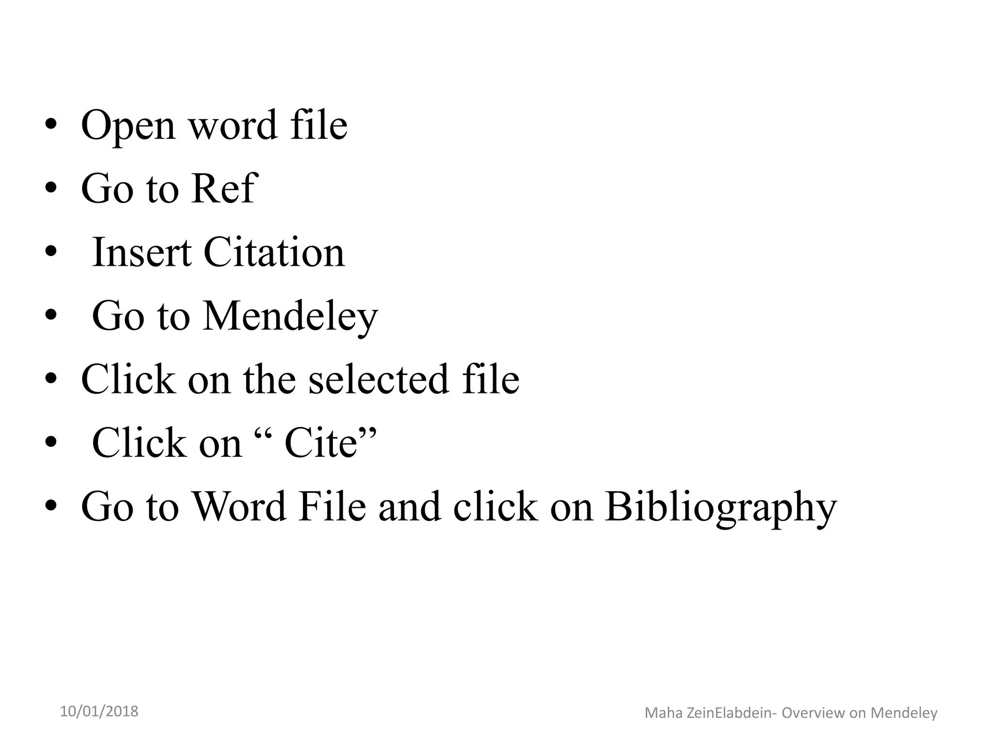 Bibliographic management software overview on mendeley | PPT