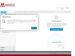 Bibliographic management software overview on mendeley | PPT