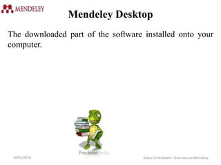 Bibliographic management software overview on mendeley | PPT