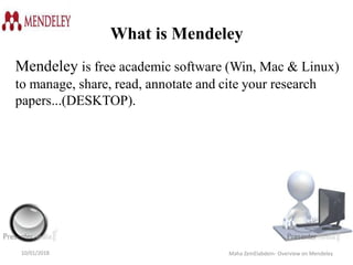 Bibliographic management software overview on mendeley | PPT