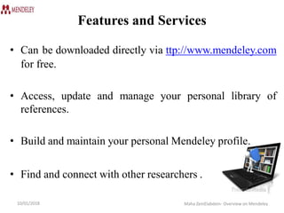 Bibliographic management software overview on mendeley | PPT