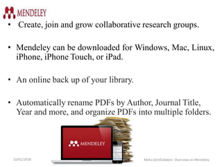 Bibliographic management software overview on mendeley | PPT