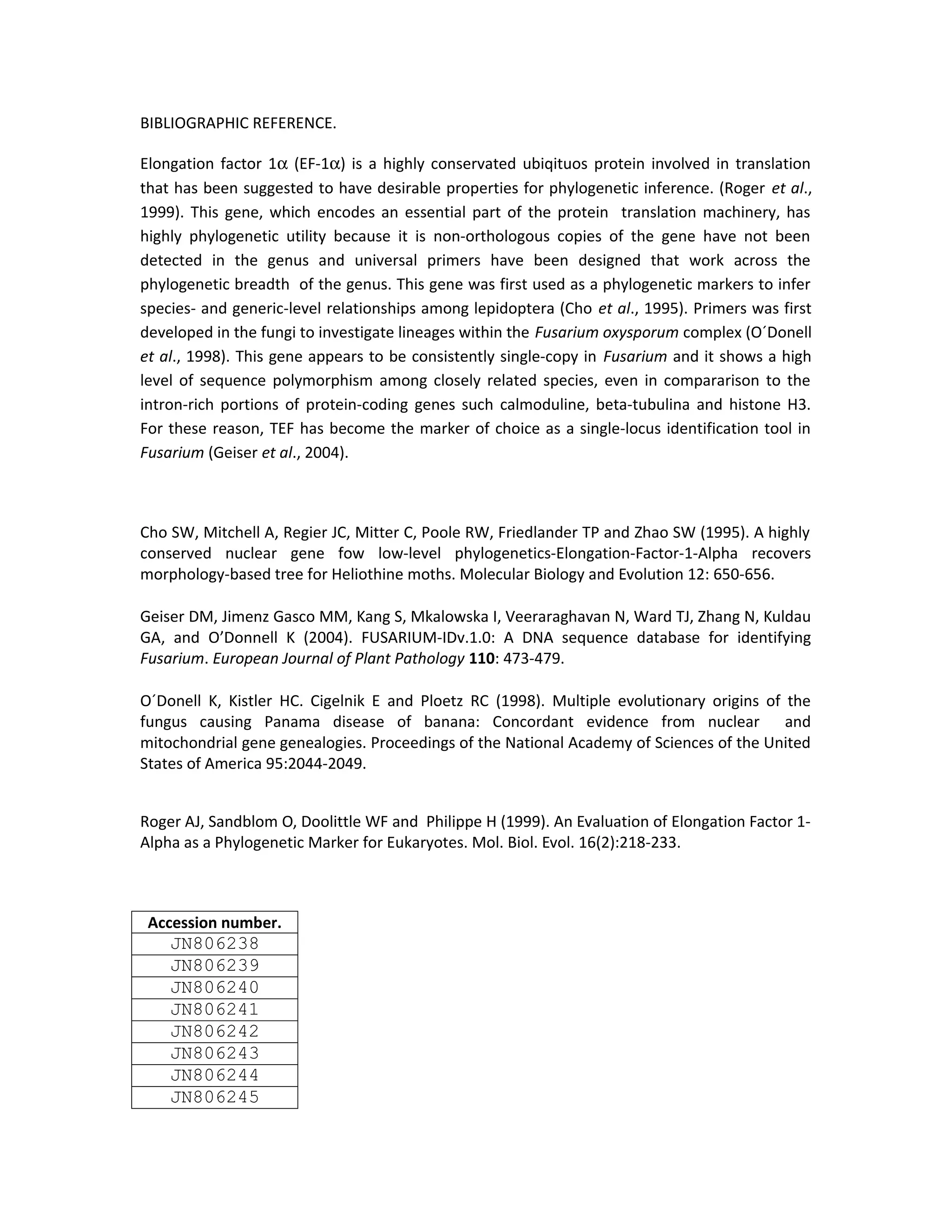 Bibliographic reference of tef | RTF