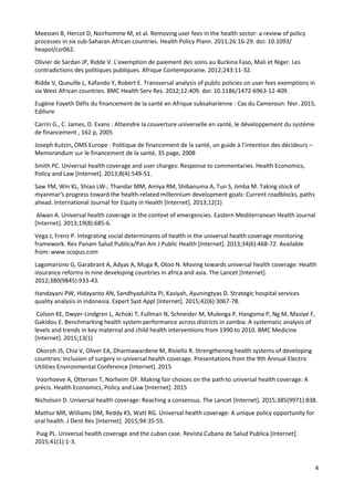 Bibliographie sur la couverture sanitaire universelle - AfHEA | PDF