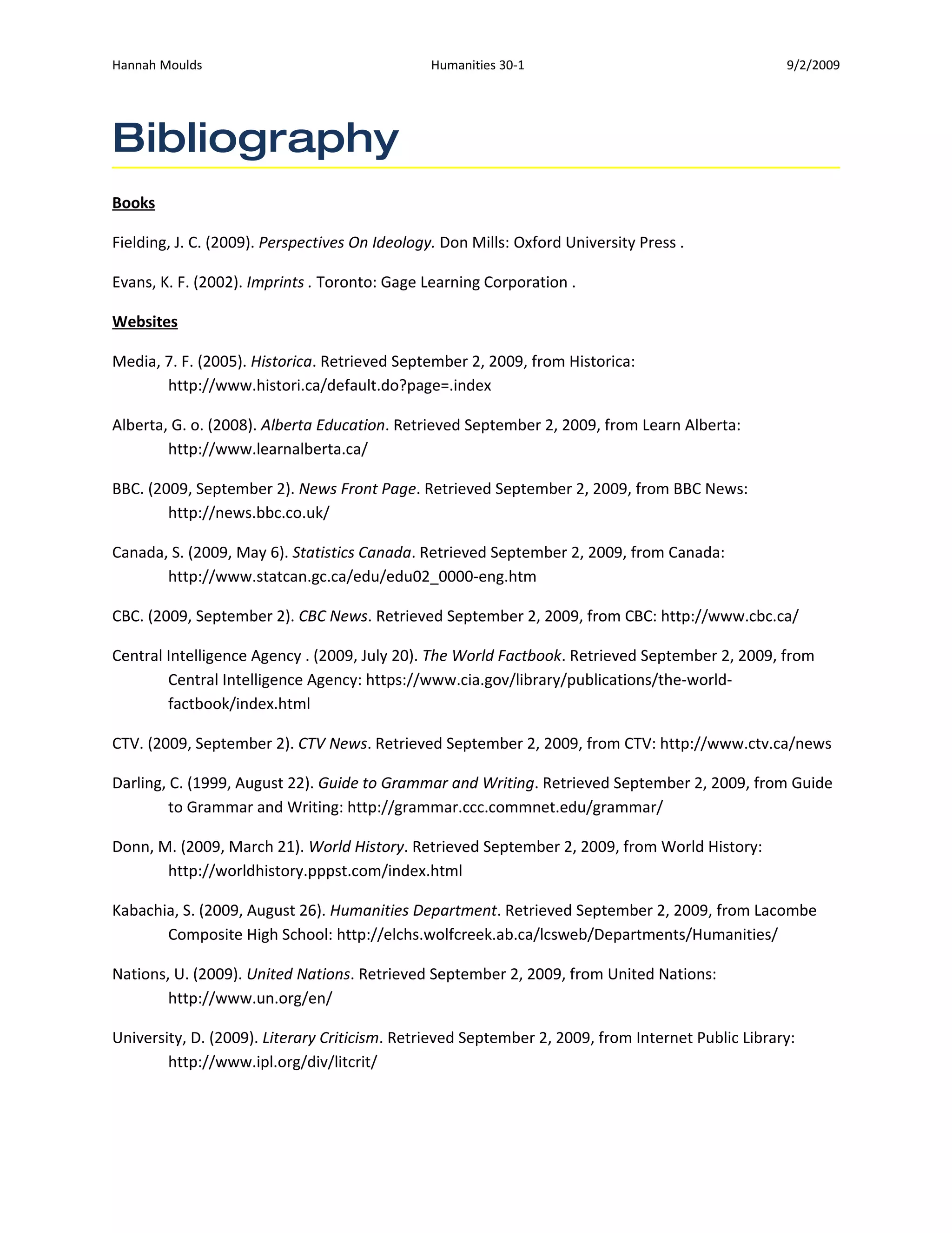 Bibliography | DOC