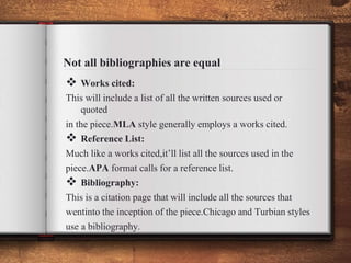 Way to write bibliography | PPT