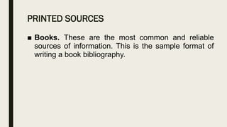 A presentation on Bibliography for Grade 8 students. | PPT