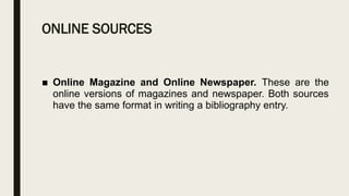 A presentation on Bibliography for Grade 8 students. | PPT