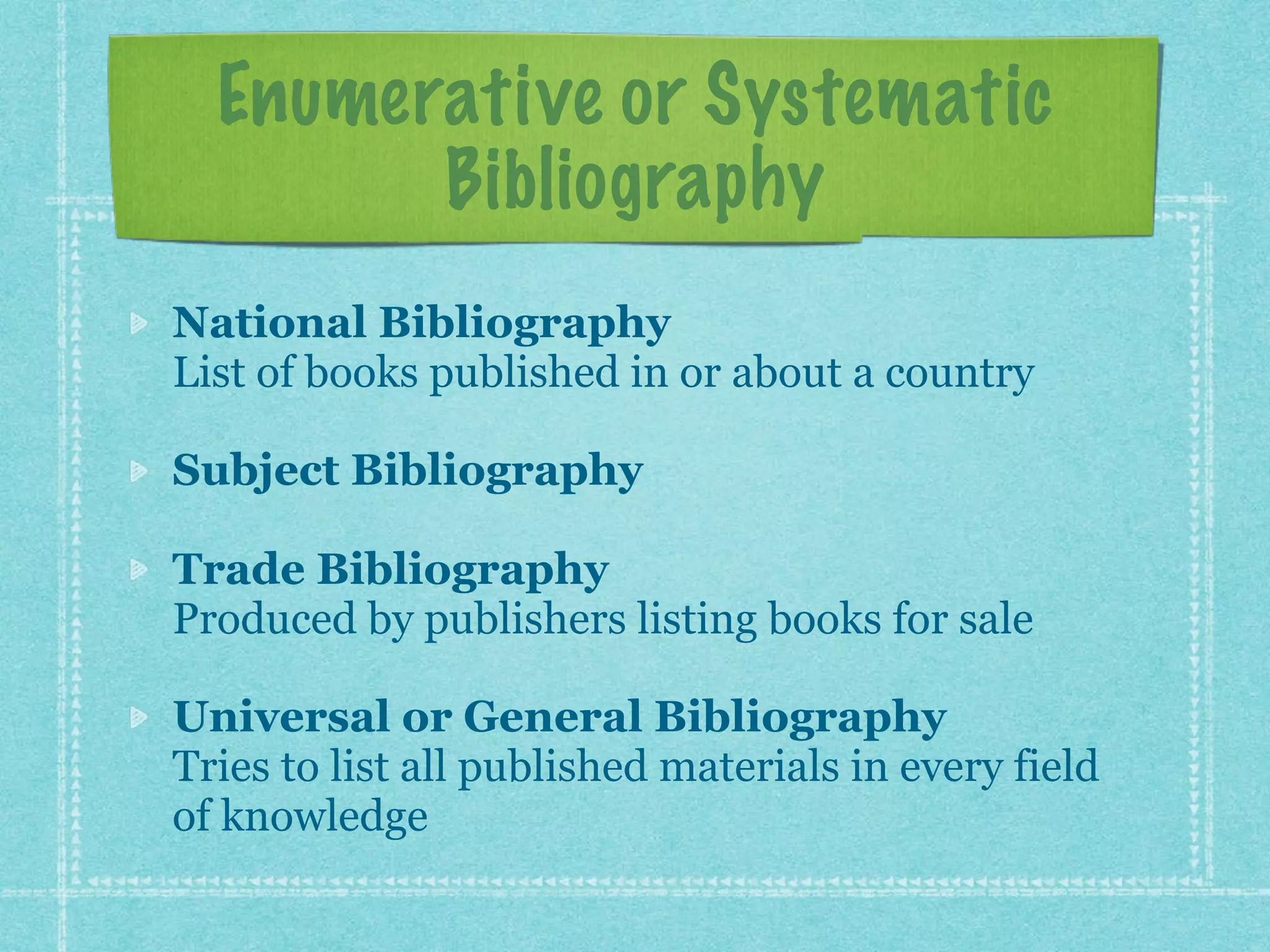 Bibliography: definitions and types | PDF
