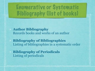 Bibliography: definitions and types | PDF