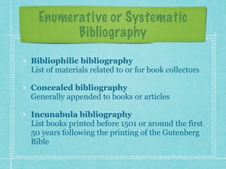 Bibliography: definitions and types | PDF