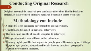 Bibliography and conducting original research | PPT