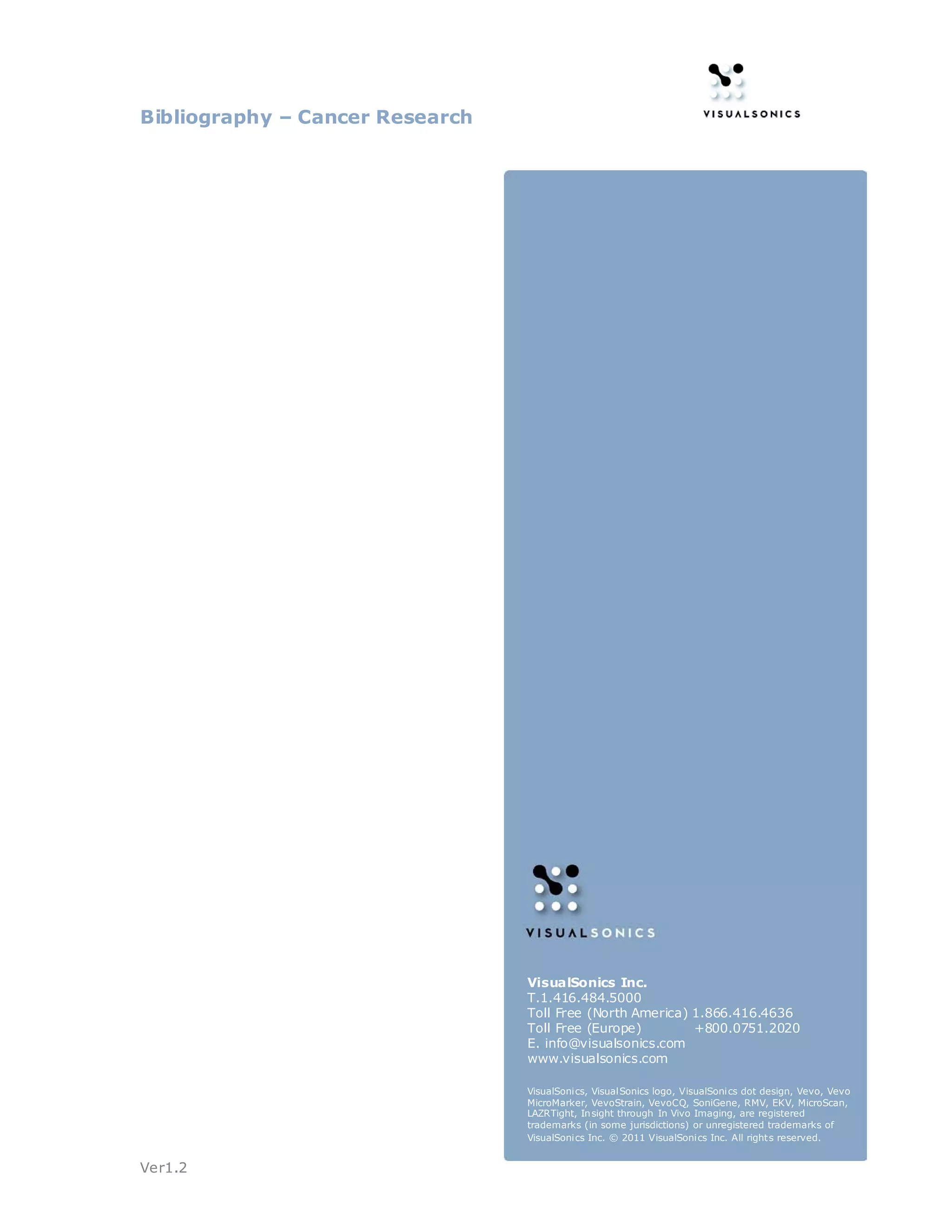 Bibliography: Cancer Ver 1.2 | PDF