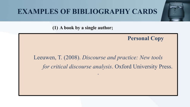 BIBLIOGRAPHY CARD BY PATRICK SUNDAY IBBI.pptx | Books and Literature