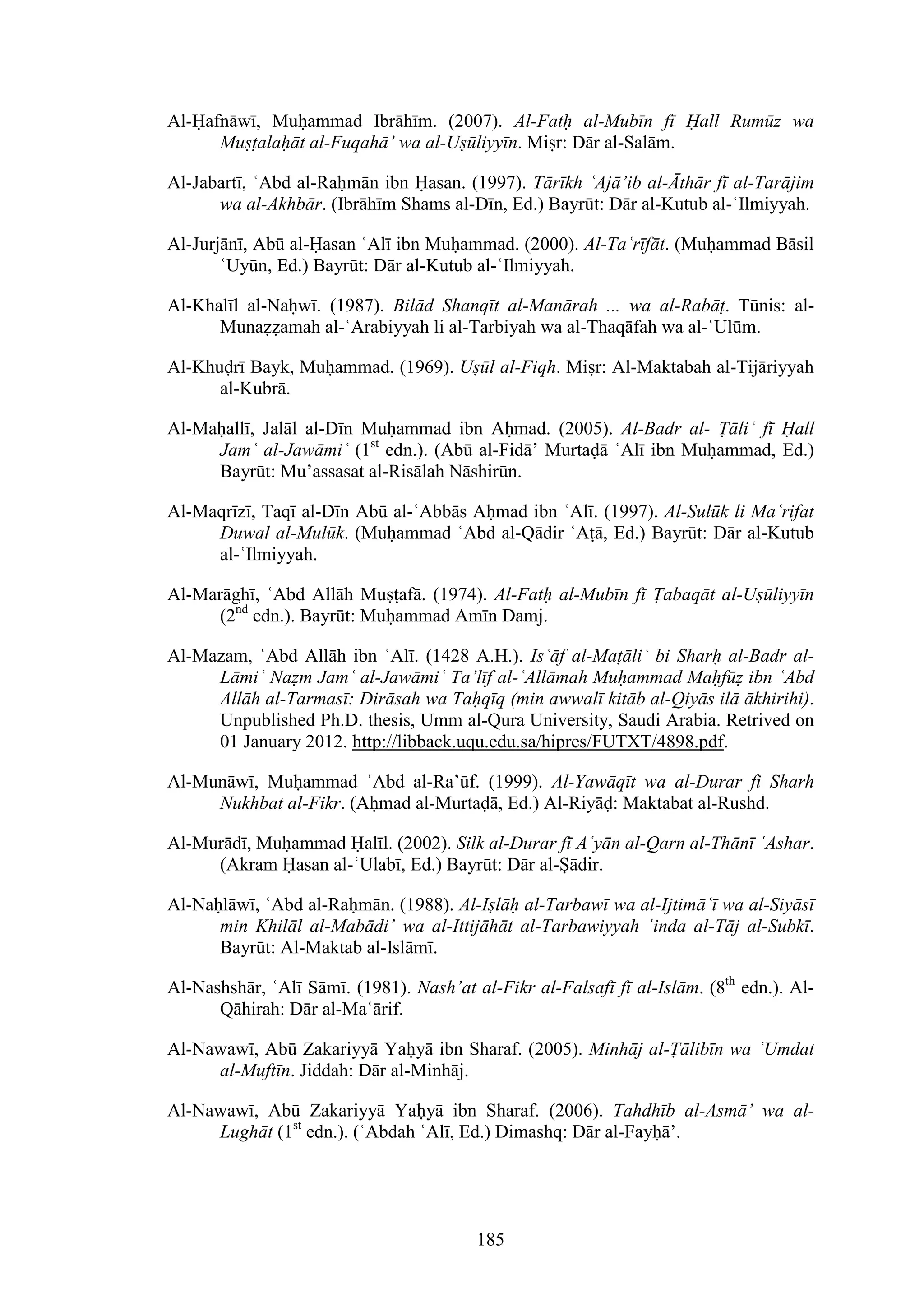 Bibliography for islamic jurisprudence | PDF