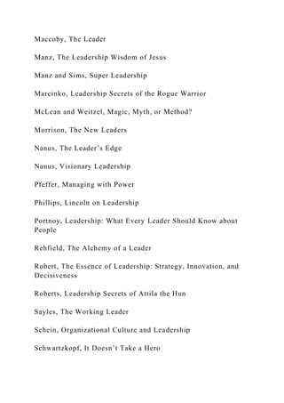 BibliographyNote I highly recommend you review John C Maxwell’s .docx