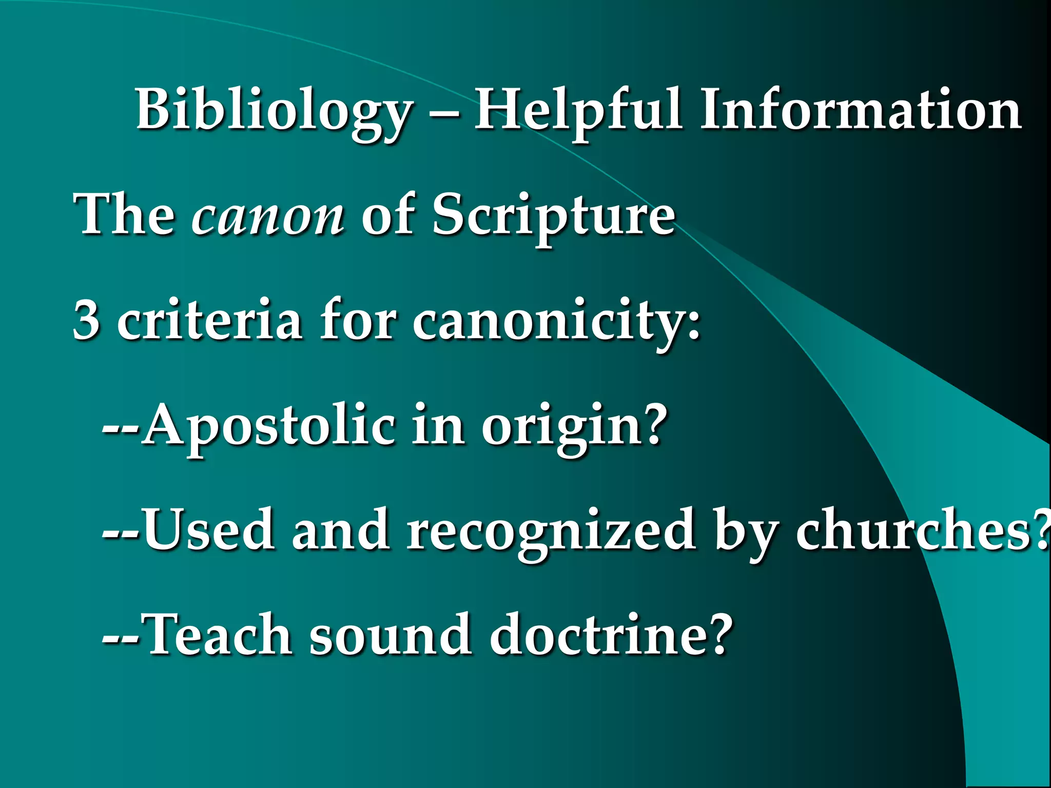 Bibliology | PPTX