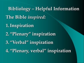 Bibliology | PPTX