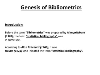 Bibliometrics | PPTX