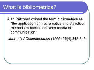 bibliometrics | PPT