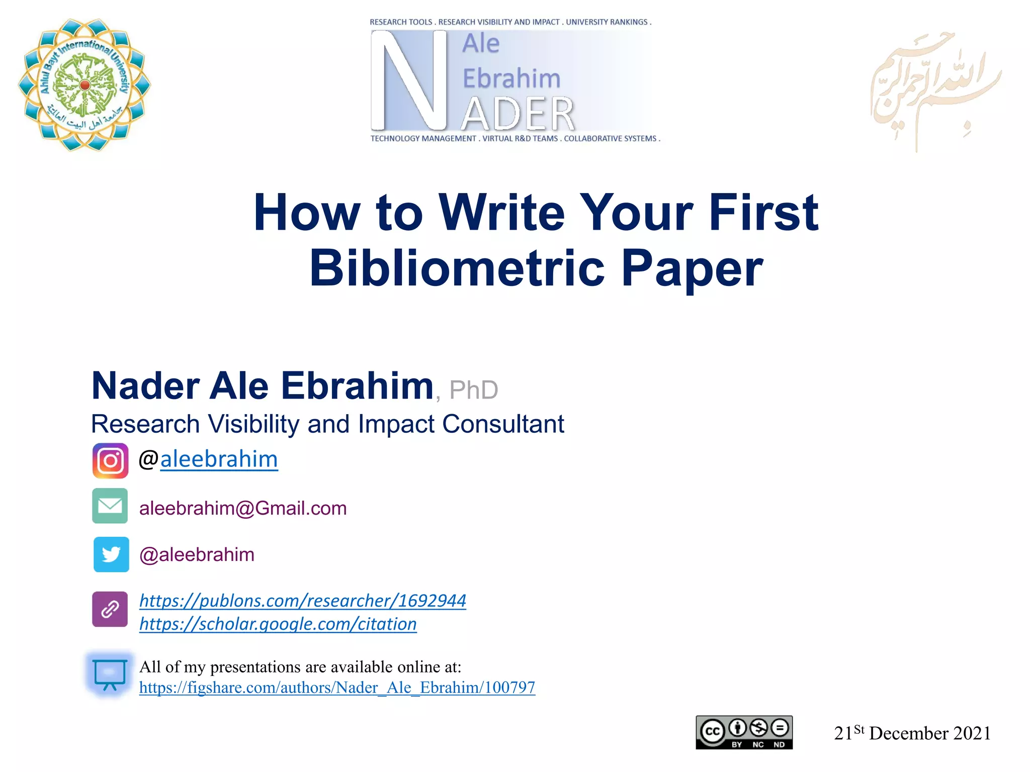 How to Write Your First Bibliometric Paper | PPT