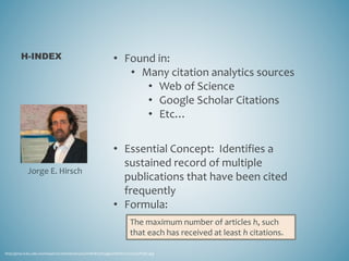 Overview of Citation Metrics | PPTX