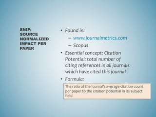Overview of Citation Metrics | PPTX