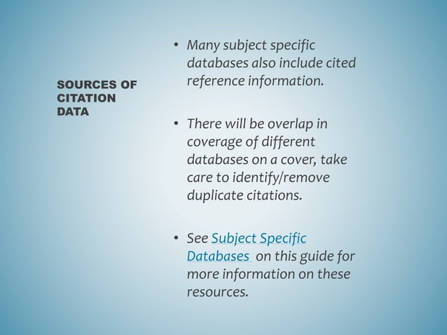 Overview of Citation Metrics | PPTX
