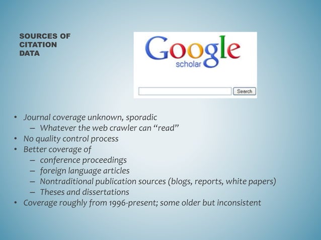Overview of Citation Metrics | PPTX
