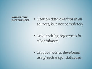 Overview of Citation Metrics | PPTX