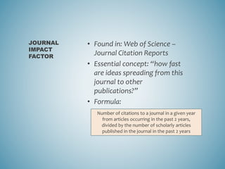 Overview of Citation Metrics | PPTX