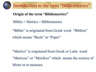 Bibliometrics law | PPTX