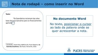 Como inserir nota de rodapé em trabalhos acadêmicos | PPTX