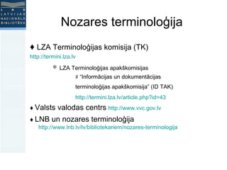 Bibliotekzinatnes terminolofija | PPT