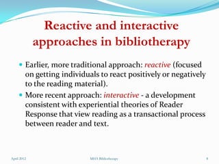 Bibliotherapy | PPTX