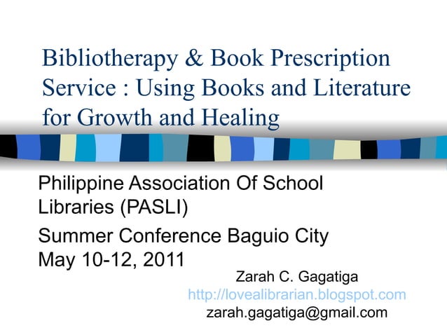 Bibliotherapy pasli | PPT | Books and Literature