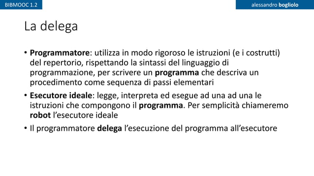 BIBMOOC 1.2 - Coding e pensiero computazionale | PPT