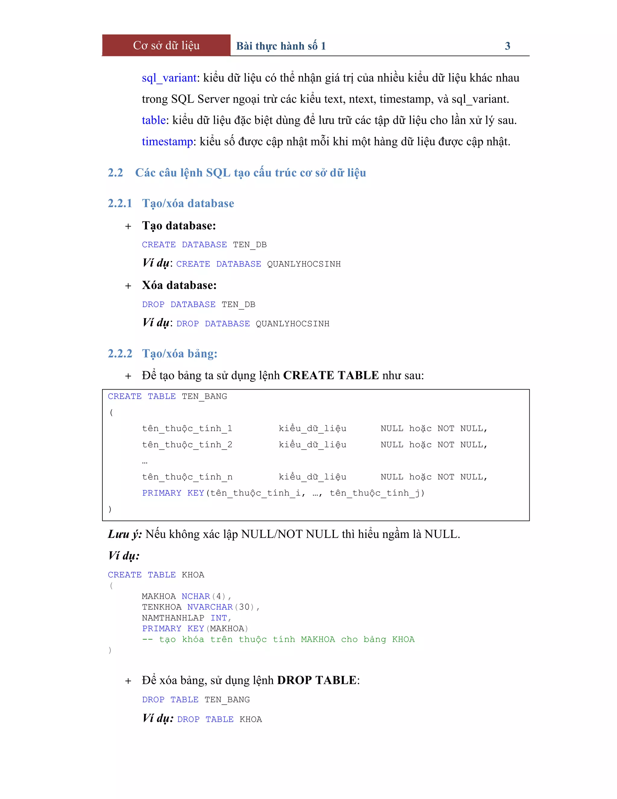 csdl bai-thuchanh_01 | PDF