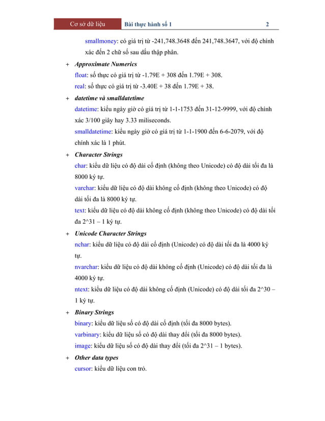 csdl bai-thuchanh_01 | PDF