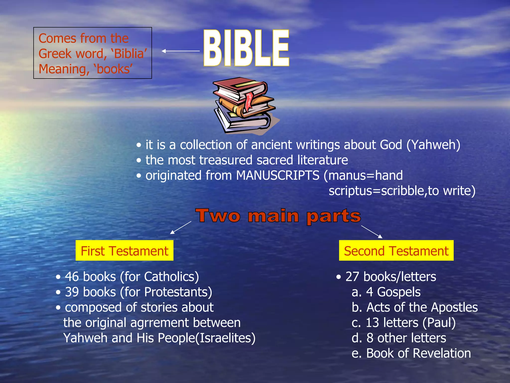 Bibstud 1 the books of the old testament | PPT