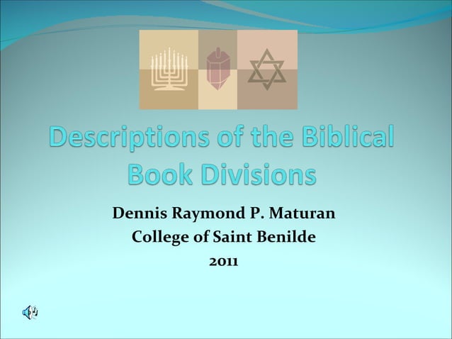 B I B S T U D Lesson 04 Old Testament Books Divisions Copy | PPT