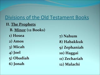 B I B S T U D Lesson 04 Old Testament Books Divisions Copy | PPT